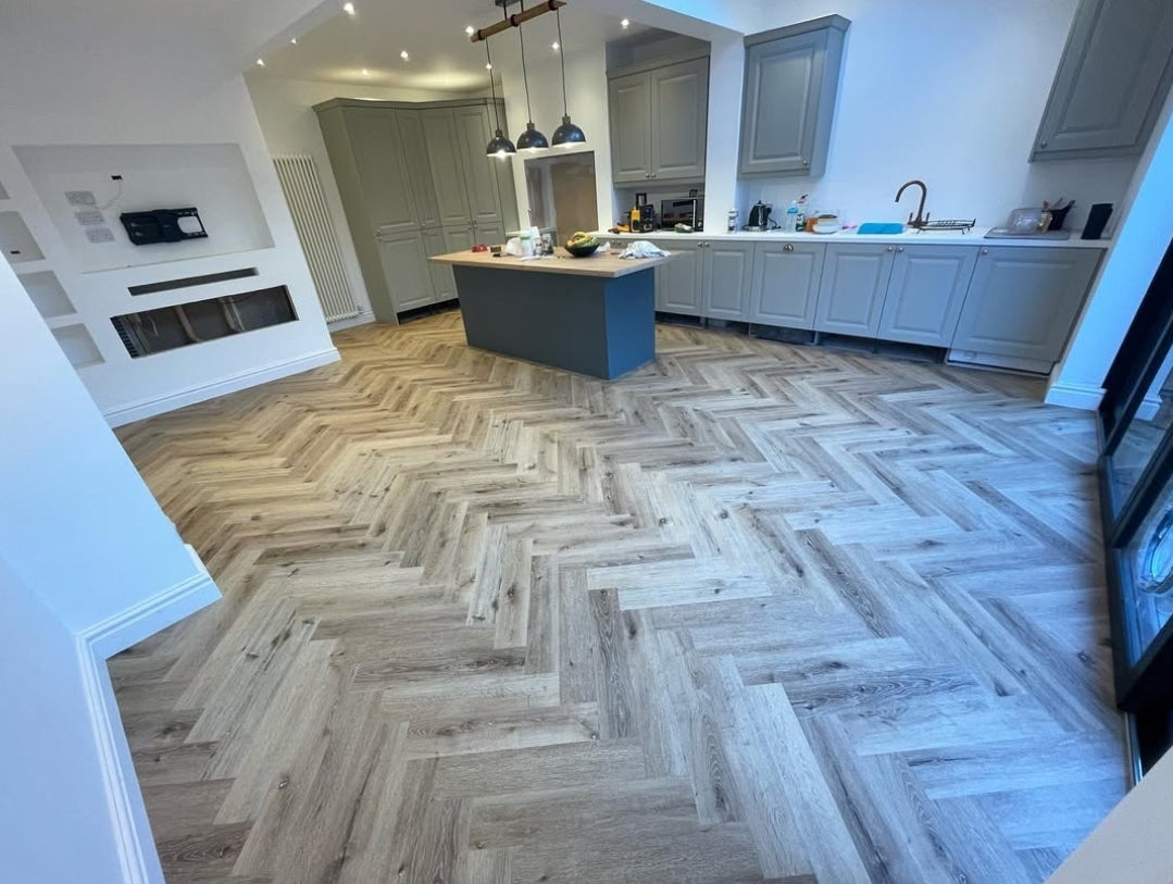 Tromso Herringbone LVT in Woodland Fir – Rustic & Durable Flooring